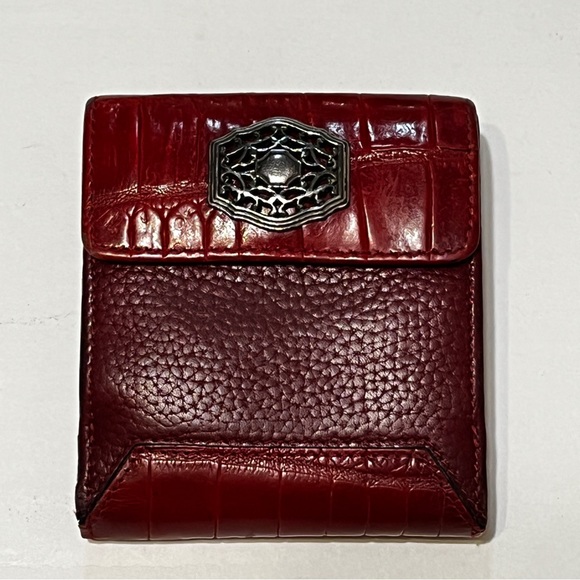 Brighton | Bags | Brighton Red Faux Croc Leather Trifold Wallet | Poshmark